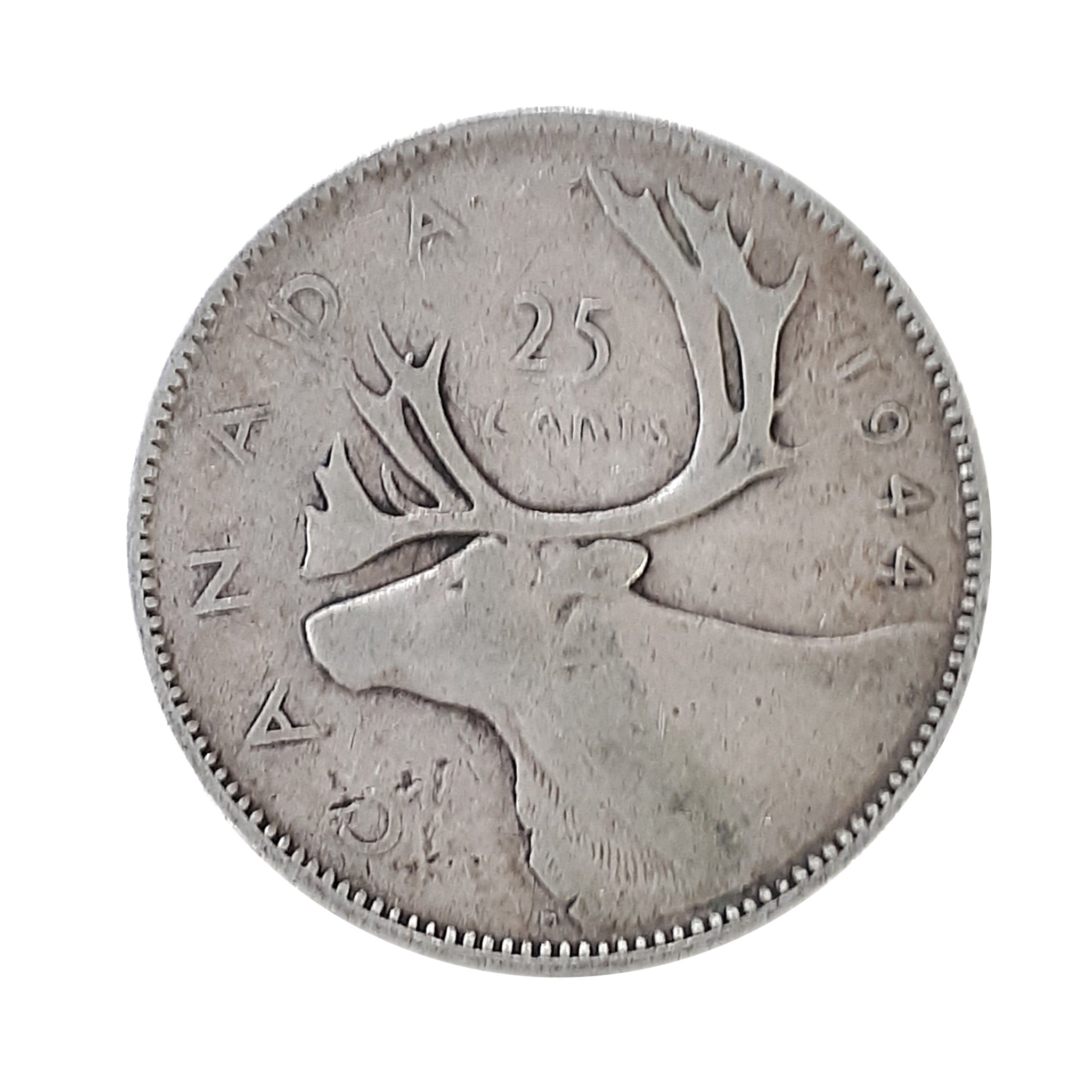 1944 Canada 25 Cents Circulation