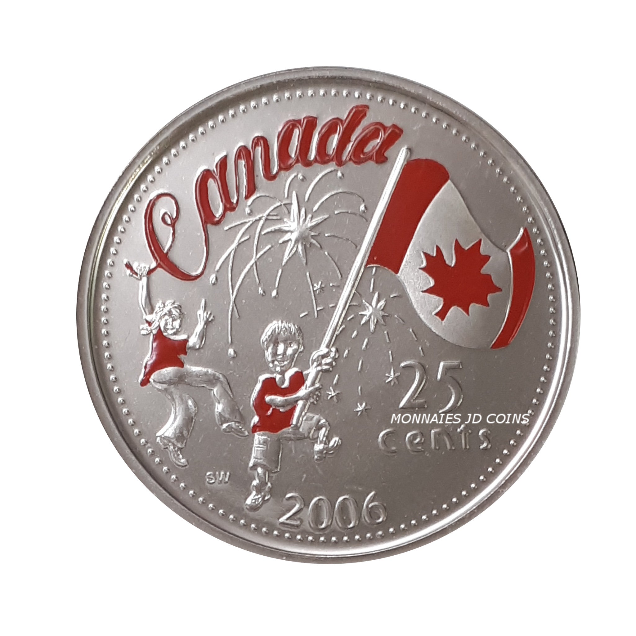 2006P Canada 25 Cents Canada Day Coloured Proof Like