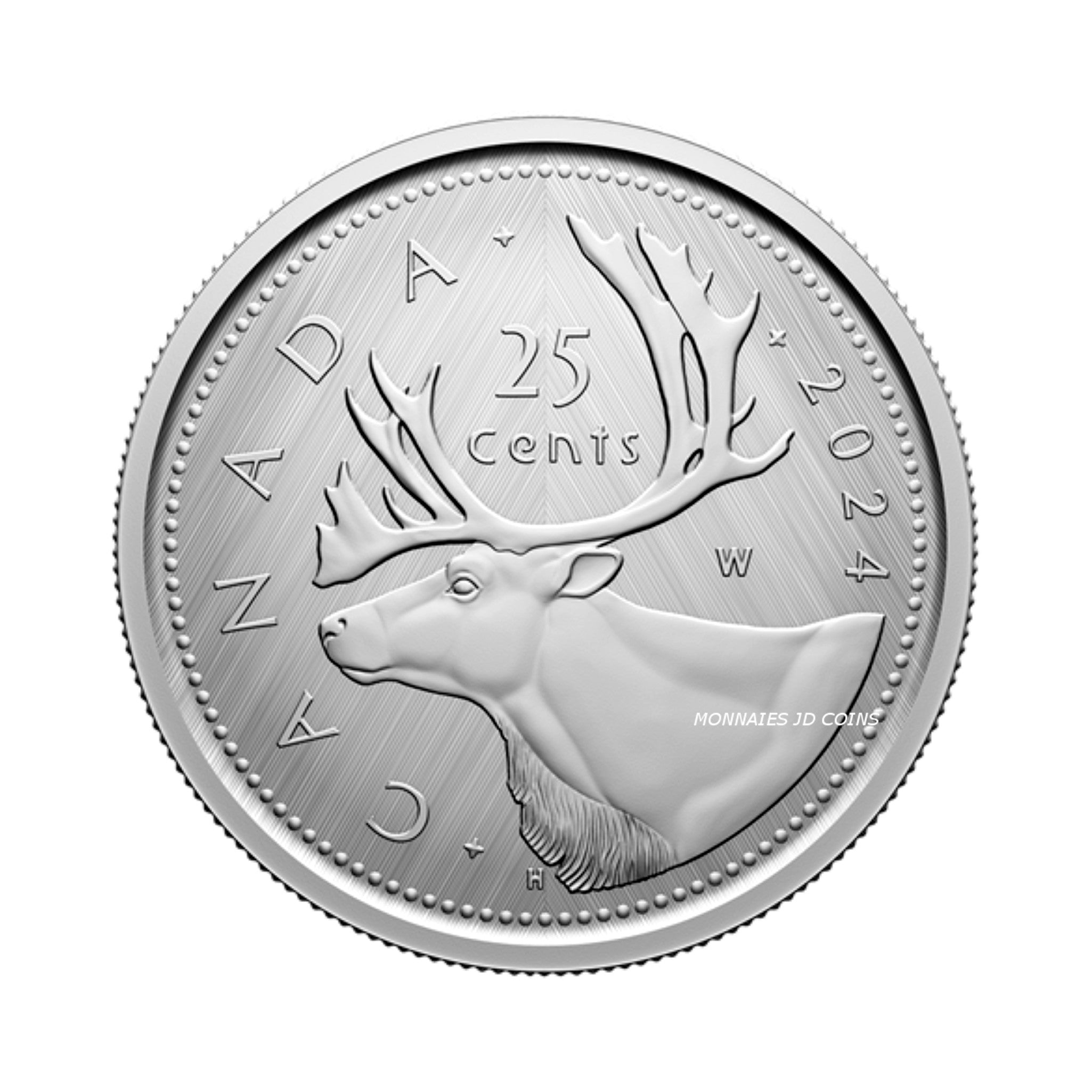 2024 Canada 25c Tribute W Mint Mark Caribou 1 oz. Fine Silver Coin (No